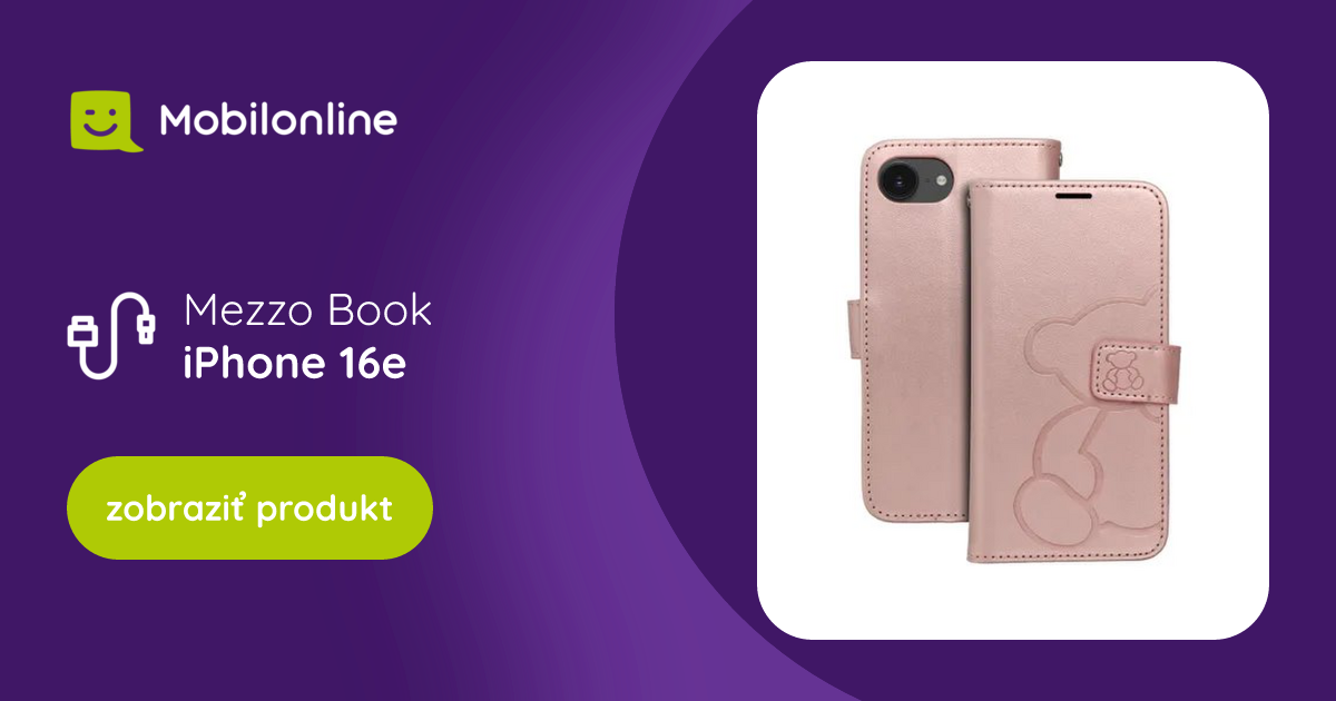 Puzdro Mezzo Book iPhone 16e (SE 4 2025), vzor medvedík - ru