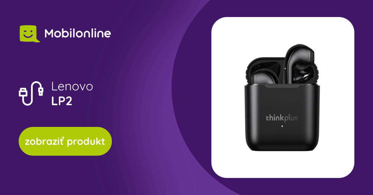 Sluchadlá Bluetooth Lenovo LP2 - Čierne mobilonline.sk